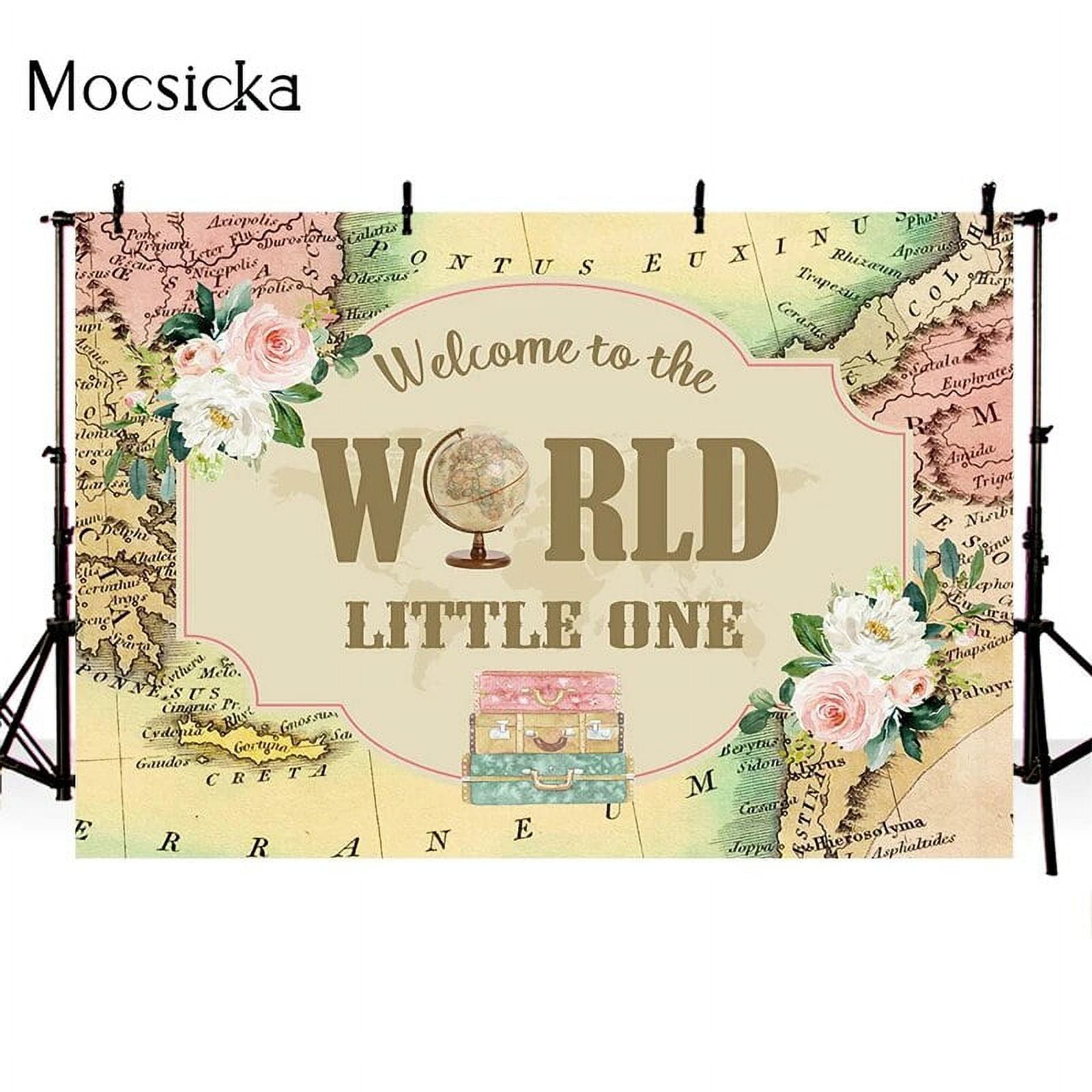 Welcome to the World Theme Party Photo Background Newborn Birthday ...