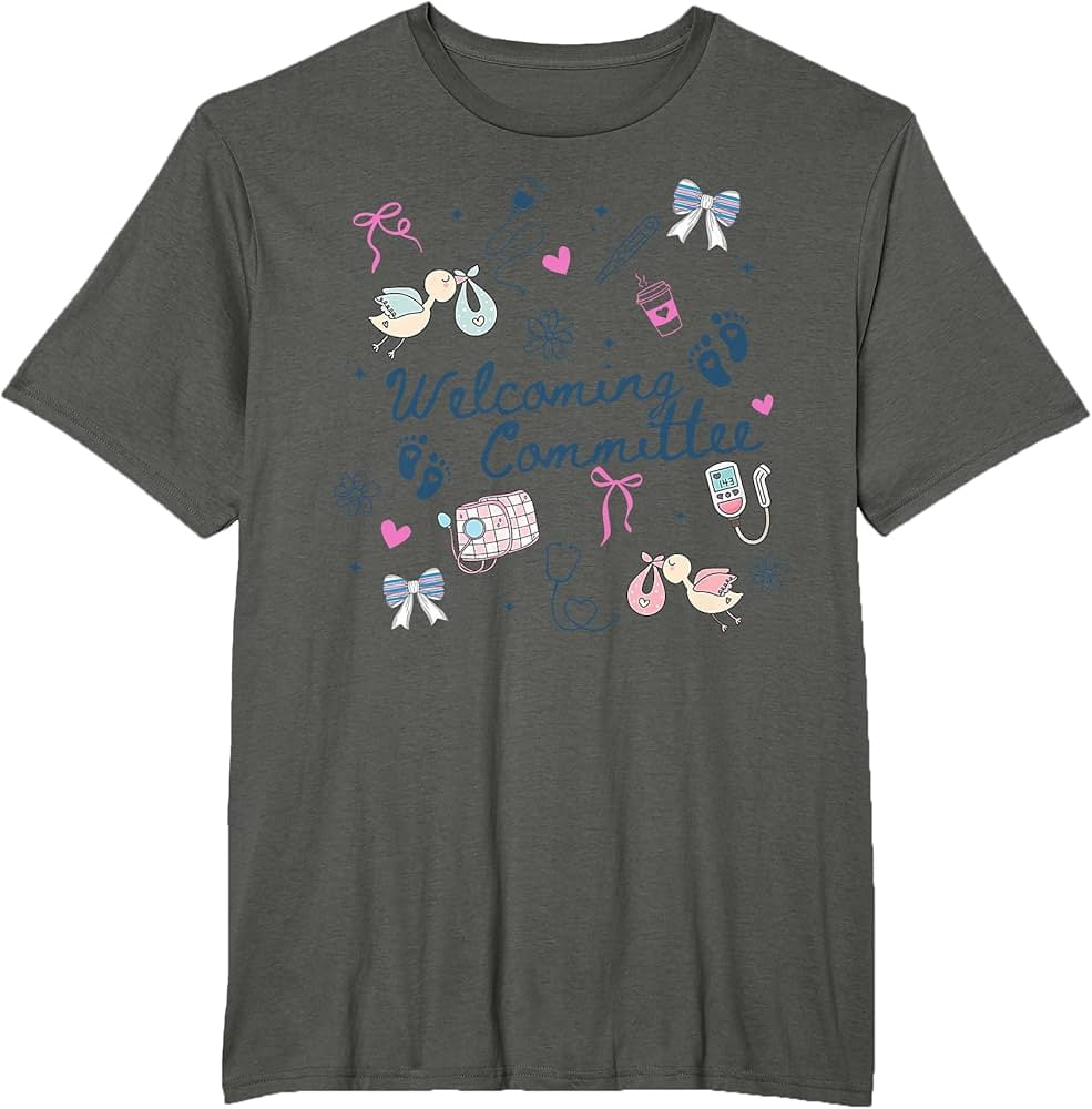 Welcoming Committee Labor and Delivery Nurse OB Coquette Bow T-Shirt ...