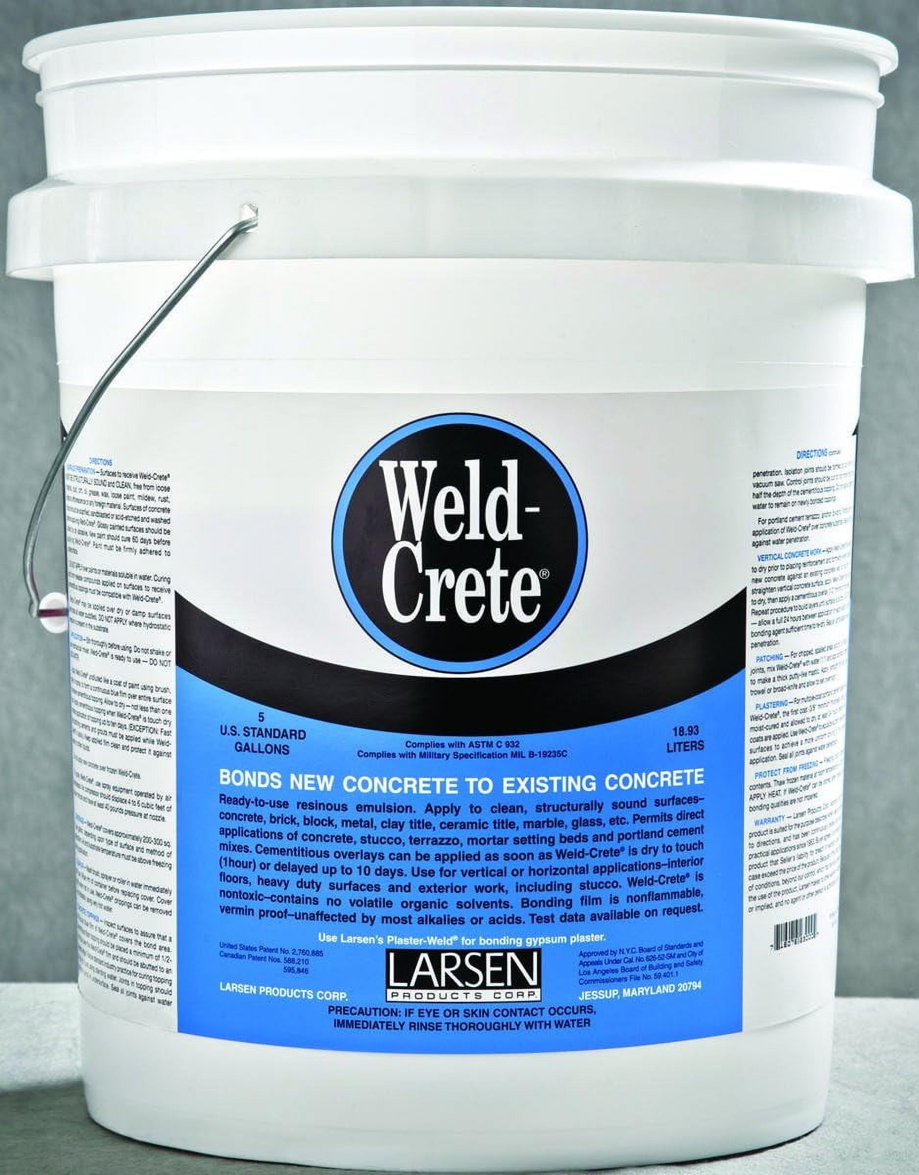 Weld-Crete Concrete Bonding Agent 5 Gallon Pail - 1/Case - Walmart.com