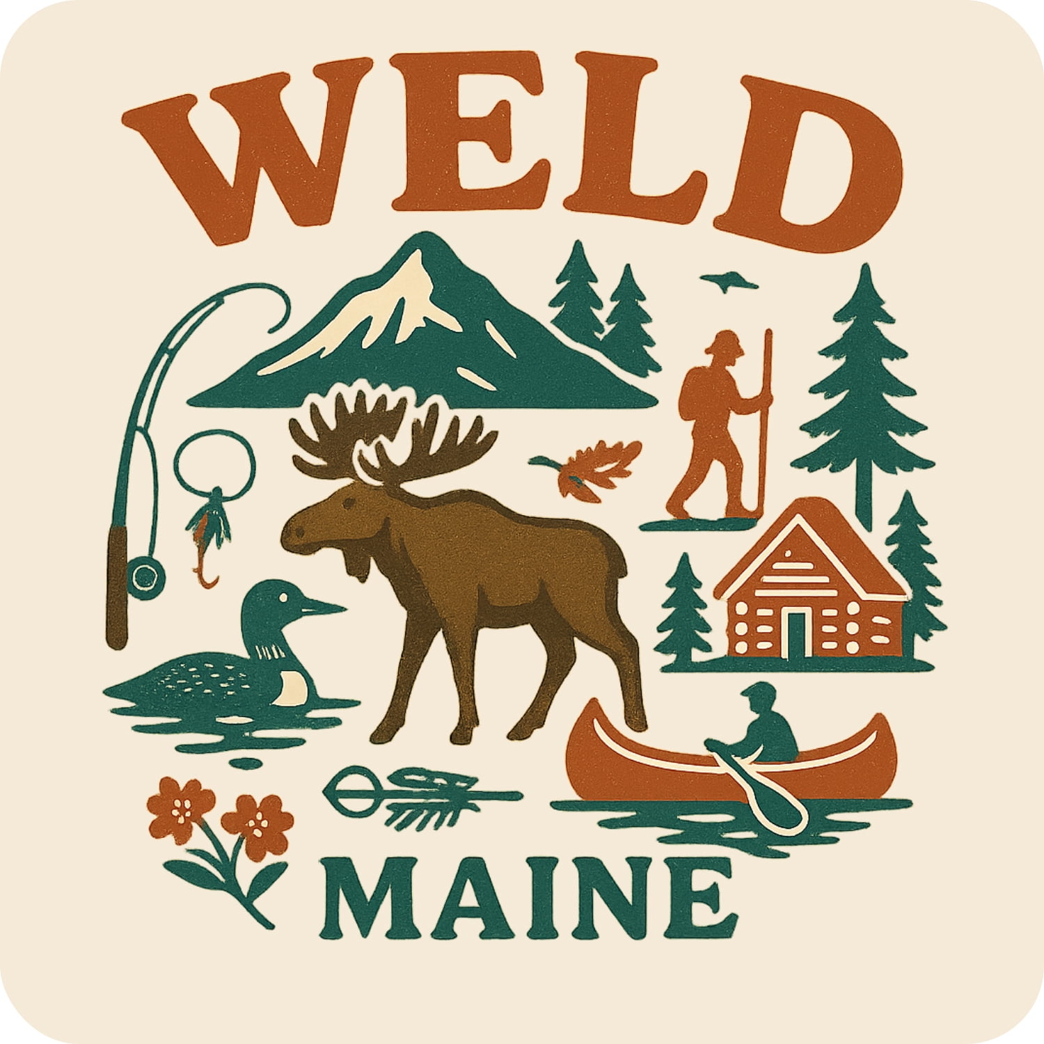 Weld Maine Keepsakes Souvenir Vinyl Sticker – Destination Travel ...