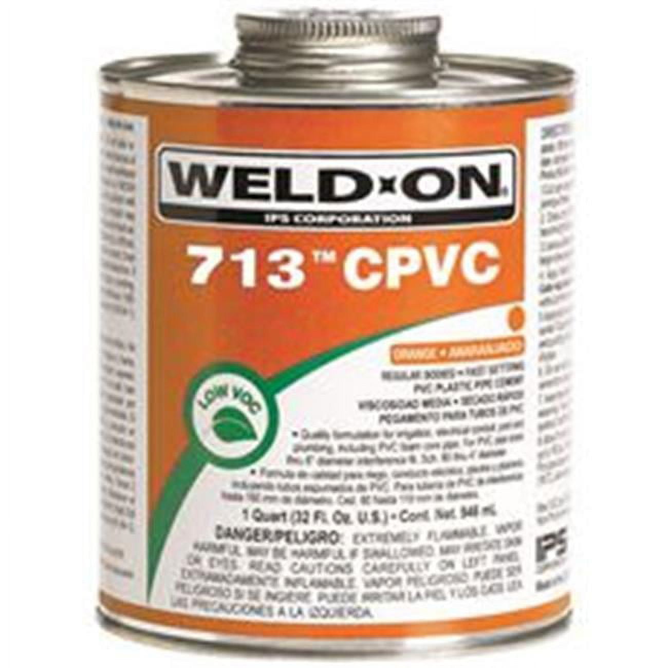 Weld-On 10129 713 Regular Bodied CPVC Pipe Cement, Fast Setting, Orange ...