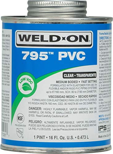 Weld-On 10281 795 Flex PVC Medium-Bodied Plumbing-Grade Solvent Cement ...