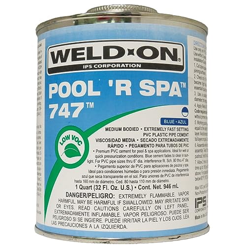 Weld On 747 Pool, R Spa Pvc Cement Glue Pipe And Fittings, Blue, 1 ...