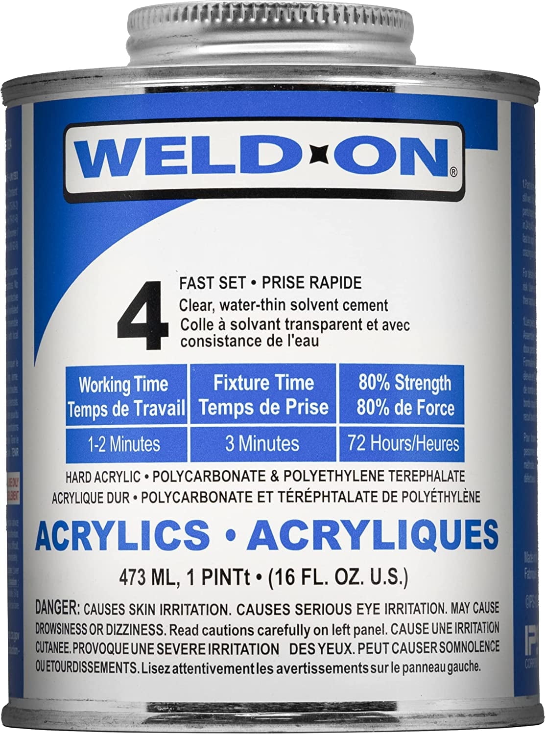 Weld-On Hard Acrylic Wather-thin Hardware Adhesive 16 oz. Water ...