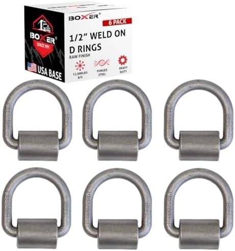 ½” Weld-On Heavy Duty Forged D Rings, 6 Pack 12,000 Pounds, Raw Finish ...