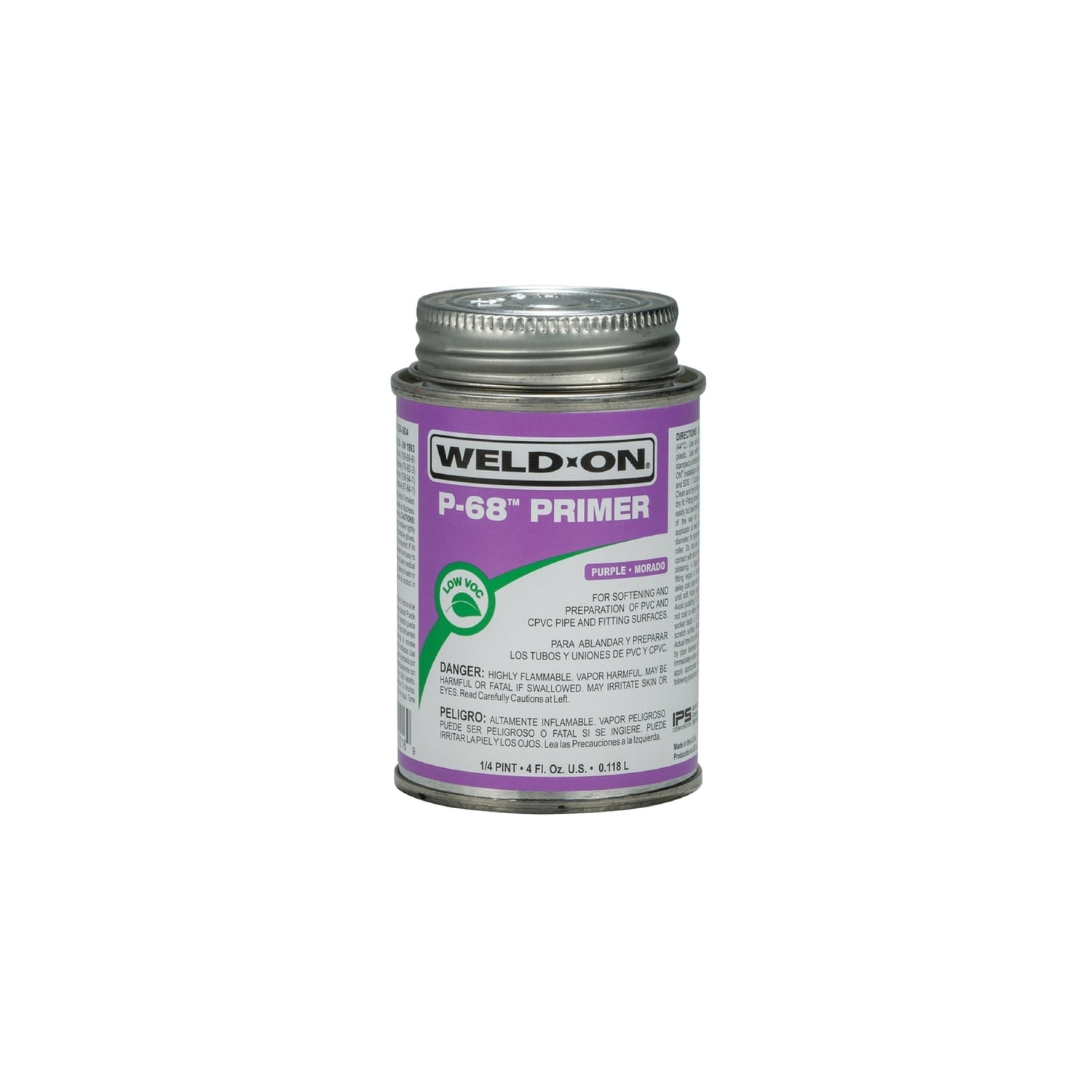 Weld-On P-68 Purple Primer For CPVC/PVC 4 oz. - Walmart.com