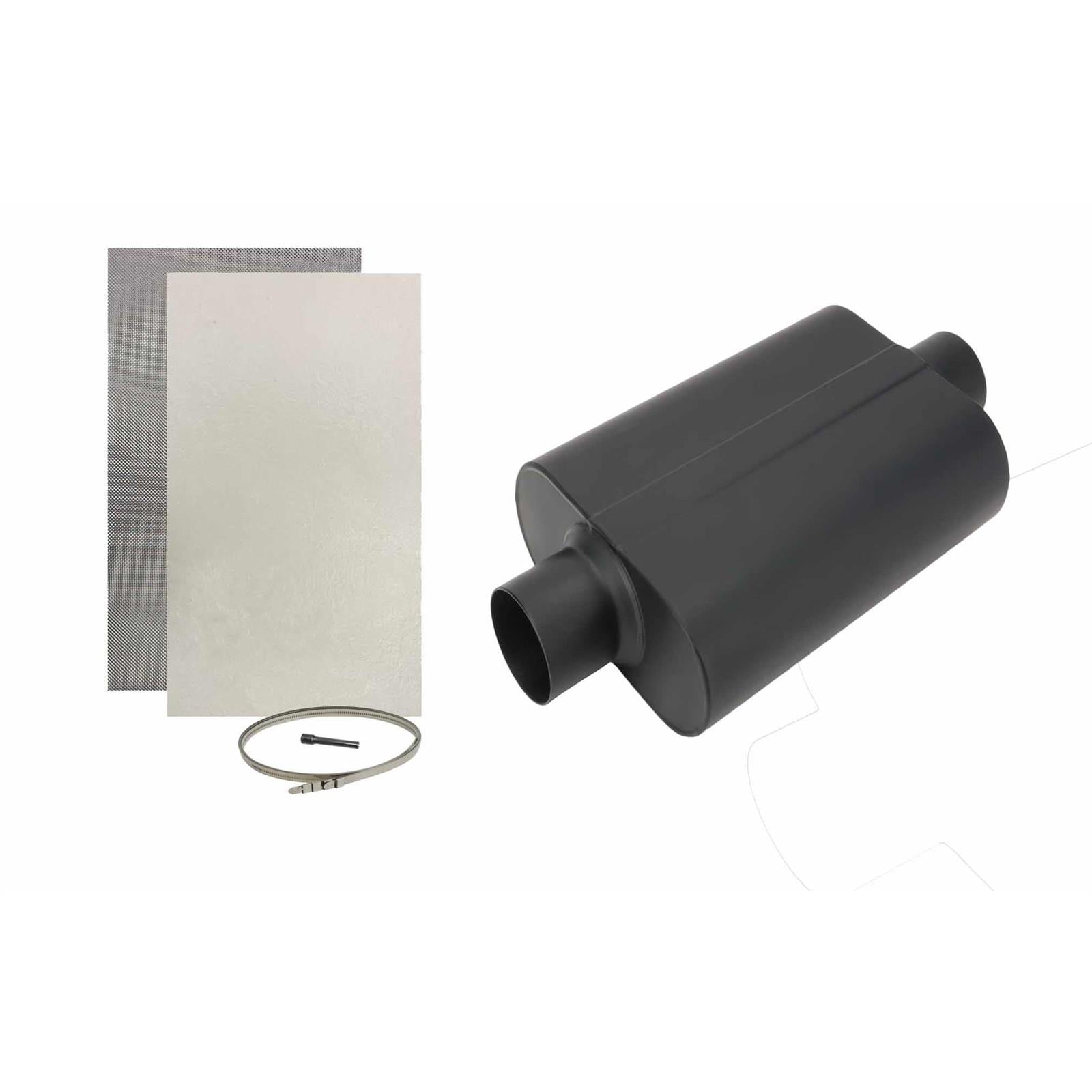 Welded Chamber Muffler, Center Inlet w/Shield, 3 Inch - Walmart.com