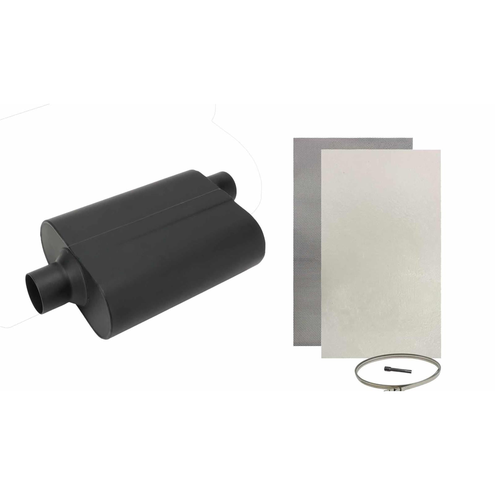 Welded Chamber Muffler, Offset Inlet w/Shield, 2-1/2 Inch - Walmart.com