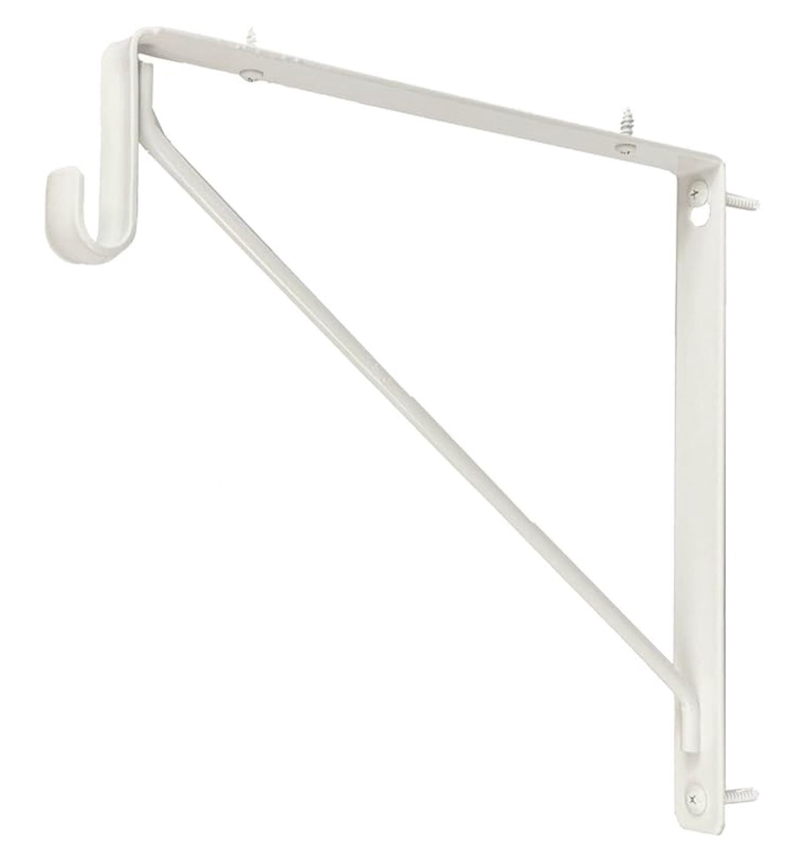 Welded HEAVY DUTY Oval Closet Rod & Shelf Support Bracket | Gloss White ...
