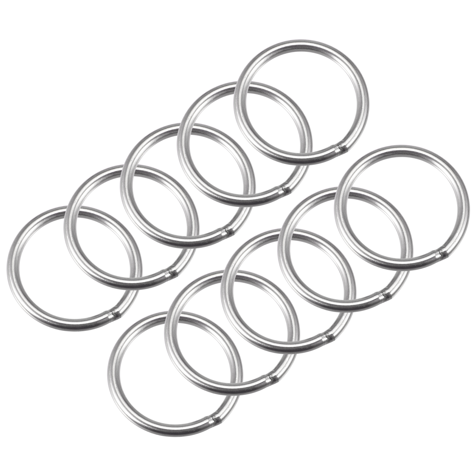 Welded O Ring 50mm Outer Dia. 5mm Thickness 304 Stainless Steel 10 Pack ...