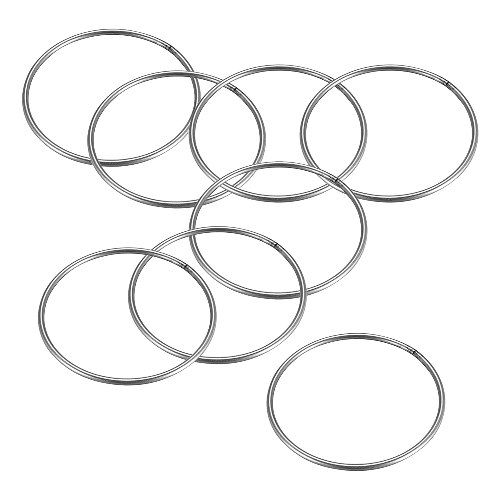 Welded O Ring, 80 x 3mm Strapping Round Rings Stainless Steel 8pcs ...