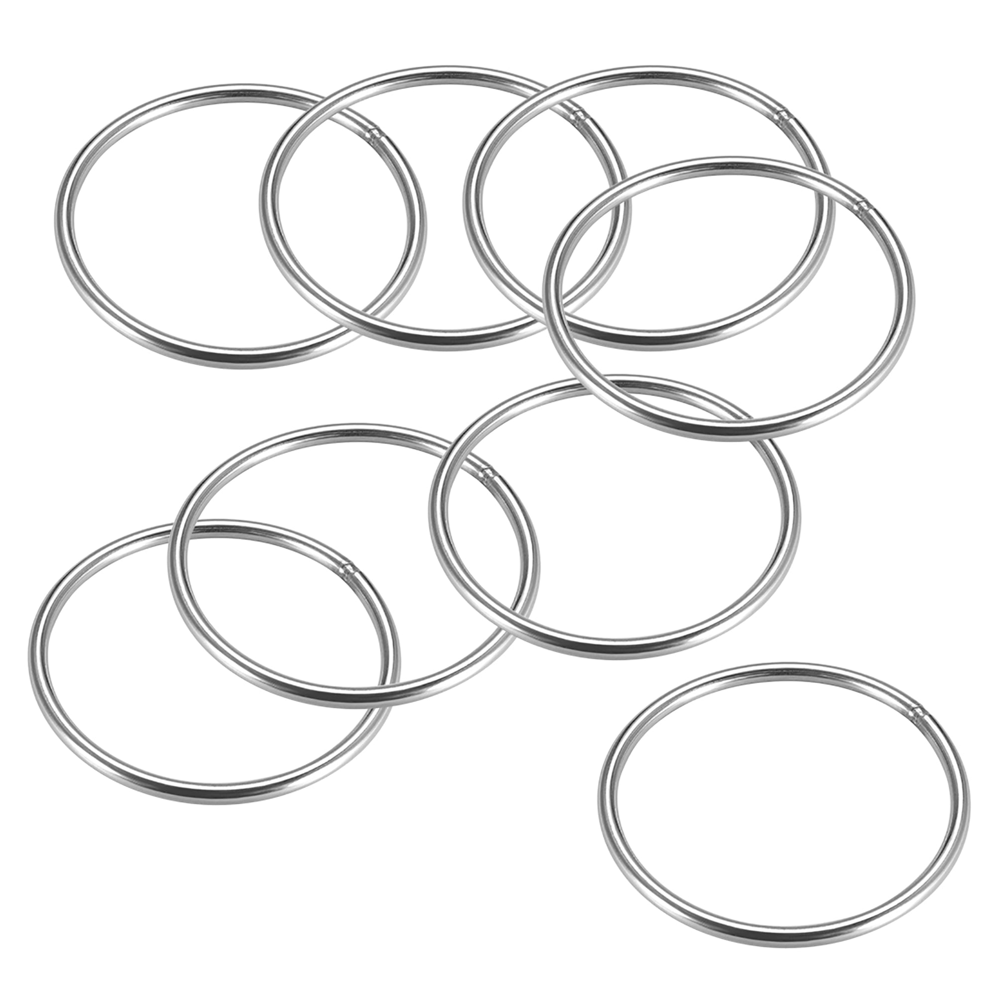 Welded O Ring, 80 x 4mm Strapping Round Rings Stainless Steel 8 pcs ...