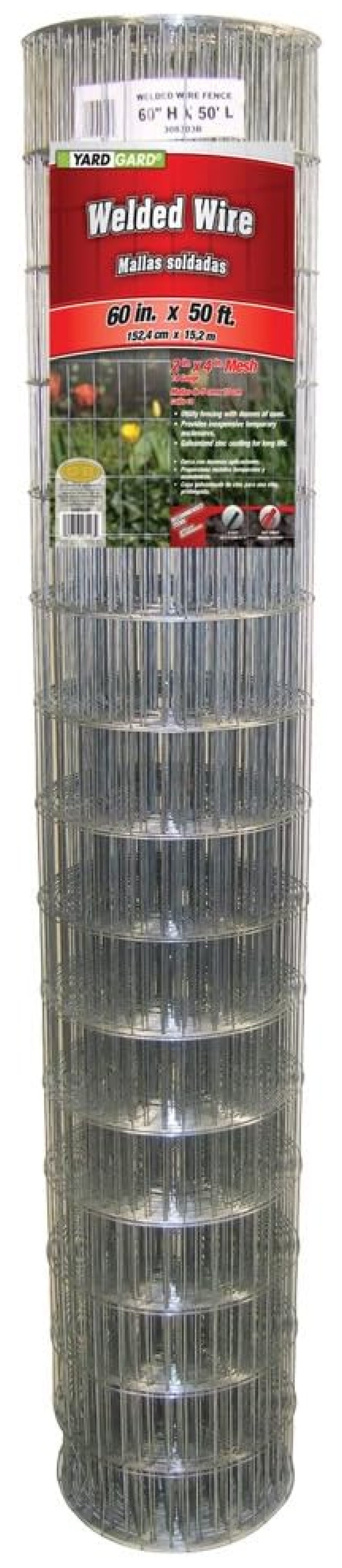 Welded Wire 2X4 Inch Mesh 60 Inch X 50 Foot 14 Gauge Galvanized Steel ...