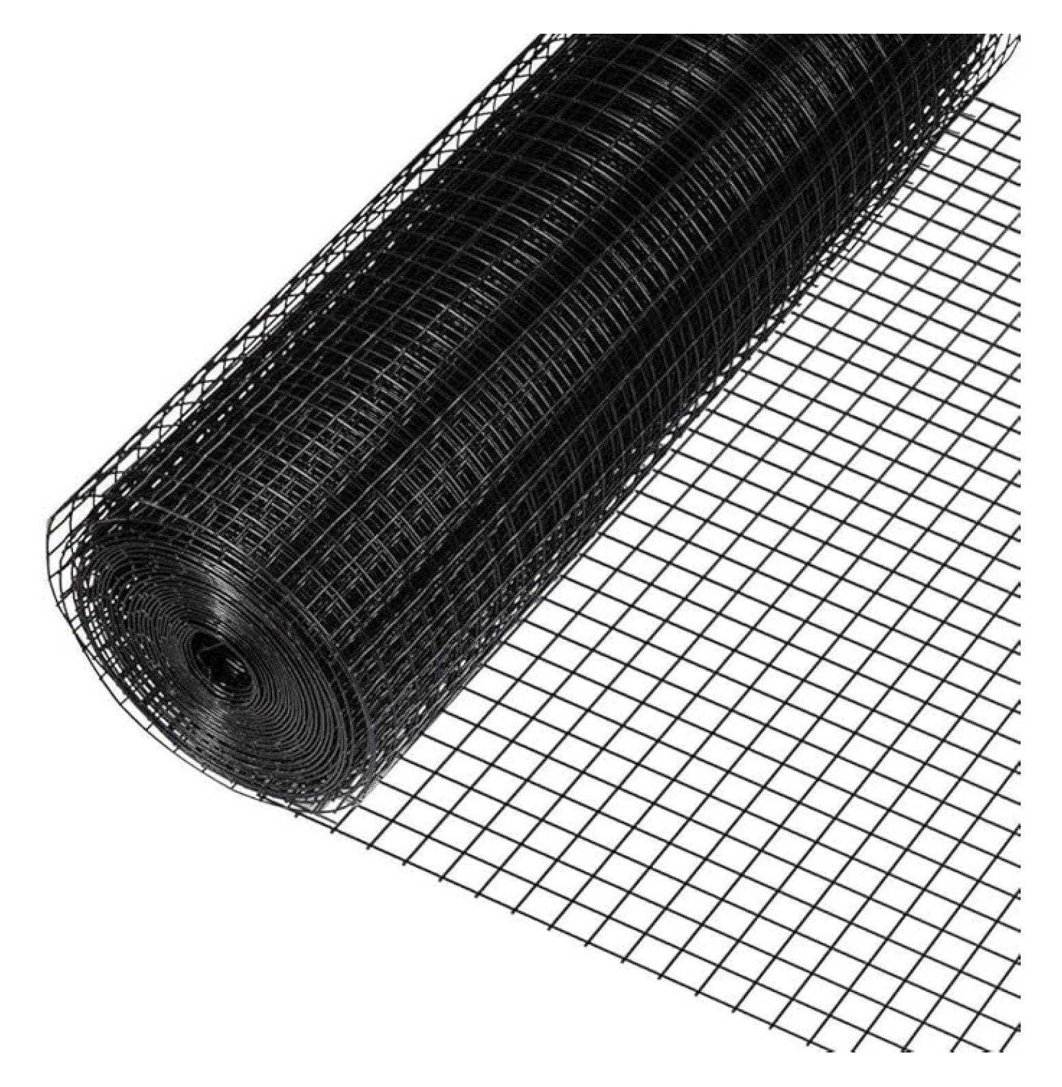 Welded Wire Mesh 16 Gauge 1x1 Inch Black Vinyl Coated - 3ft x 50ft ...