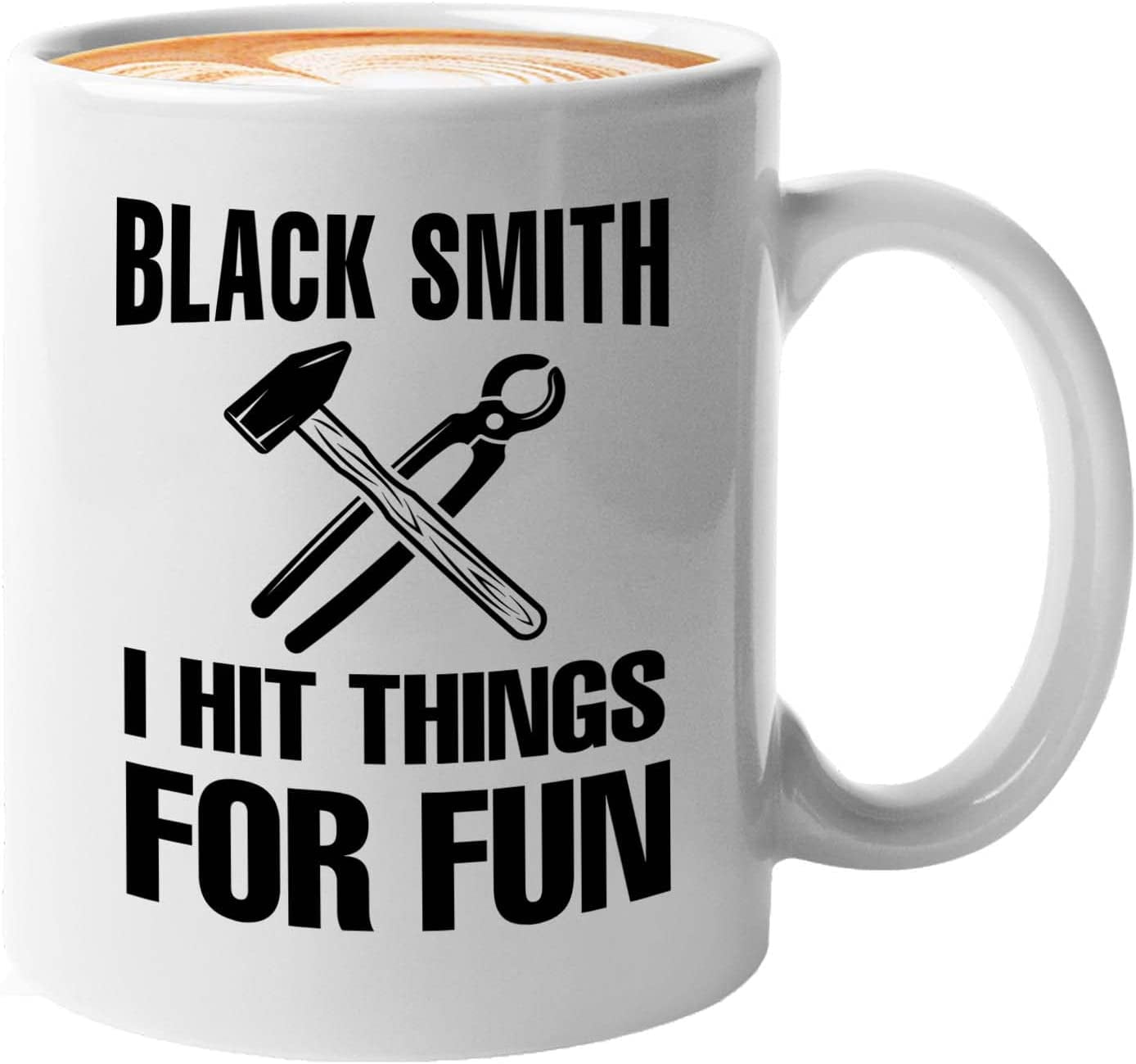 Welder Mug White 11oz - I Hit Things For Fun - Flat Jaw Tong Tools ...
