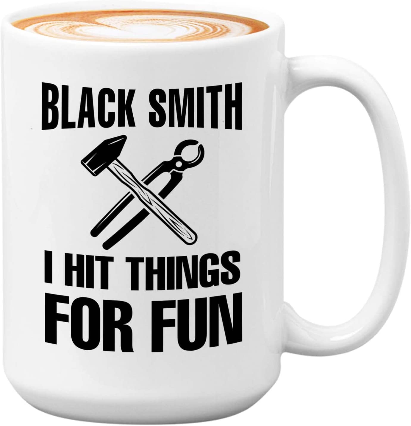 Welder Mug White 15oz - I Hit Things For Fun - Flat Jaw Tong Tools ...