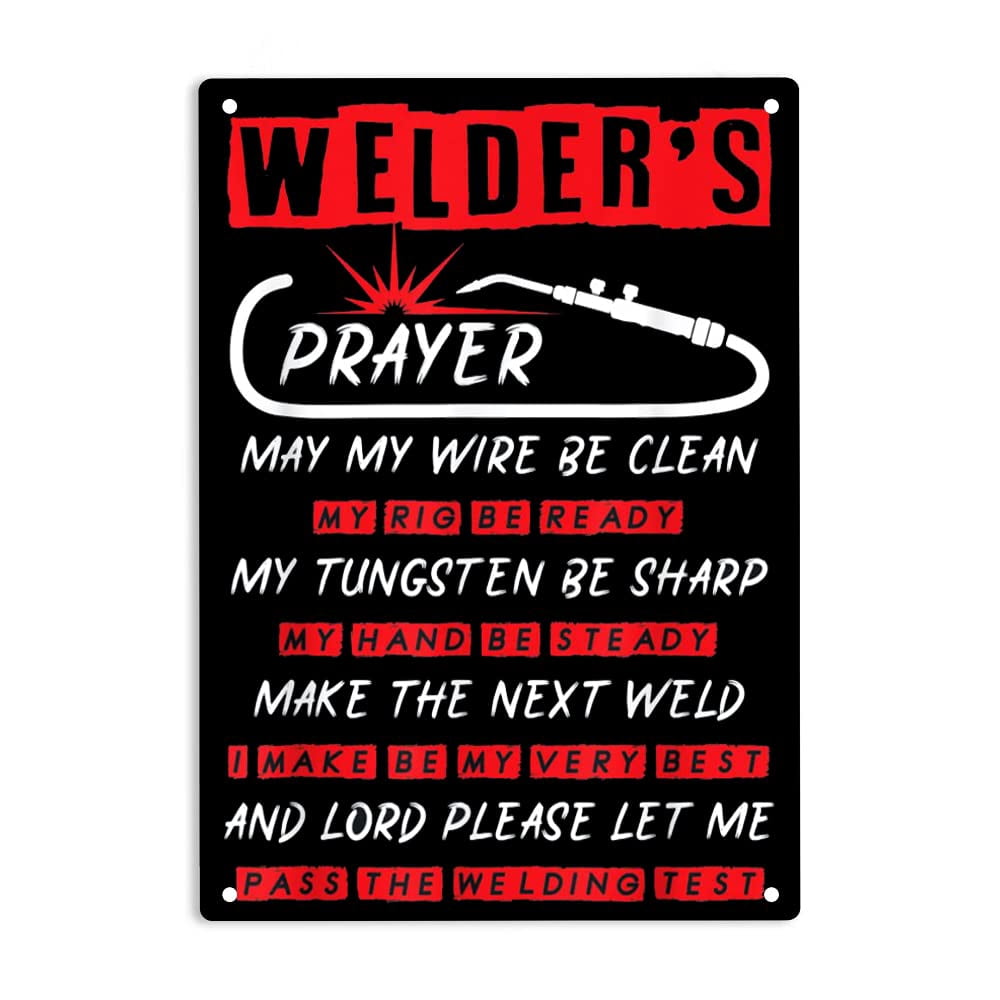 Welder Prayer Welding Desire Rules Sign Metal Tin Signs, Welding Rules ...