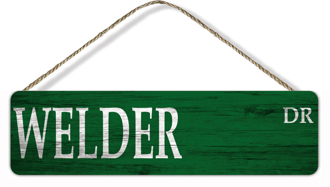 Welder Street Signs Wooden Hanging Sign Plaque With Rope Wall Decor ...