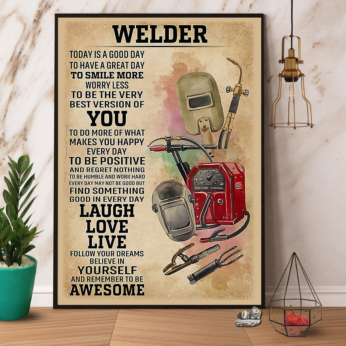 Welder Today Is A Good Day Paper Poster No Frame Matte Wall Art Decor ...