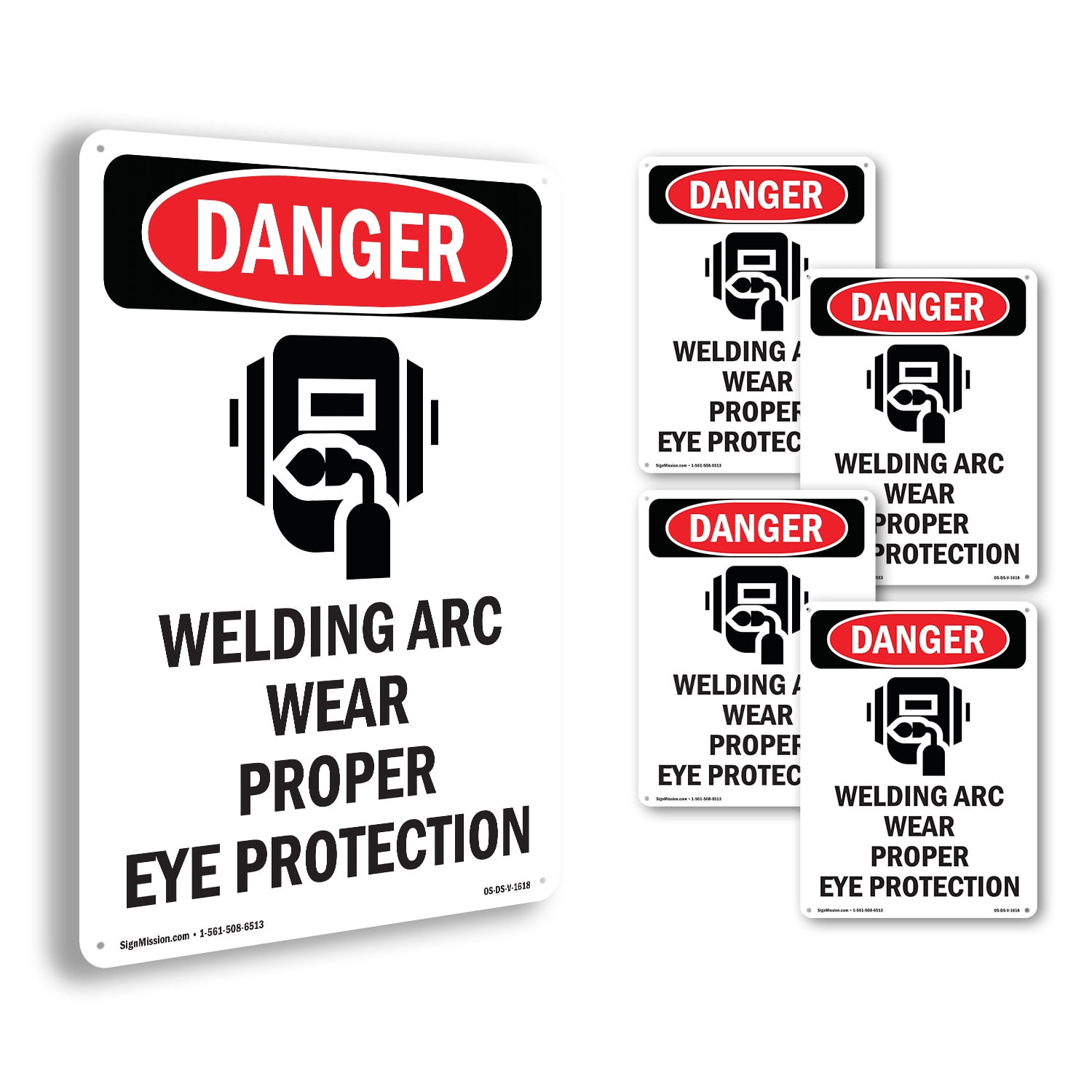 Welding Arc Wear Proper OSHA Danger Aluminum Sign 24 Inch x 18 Inch - 5 ...
