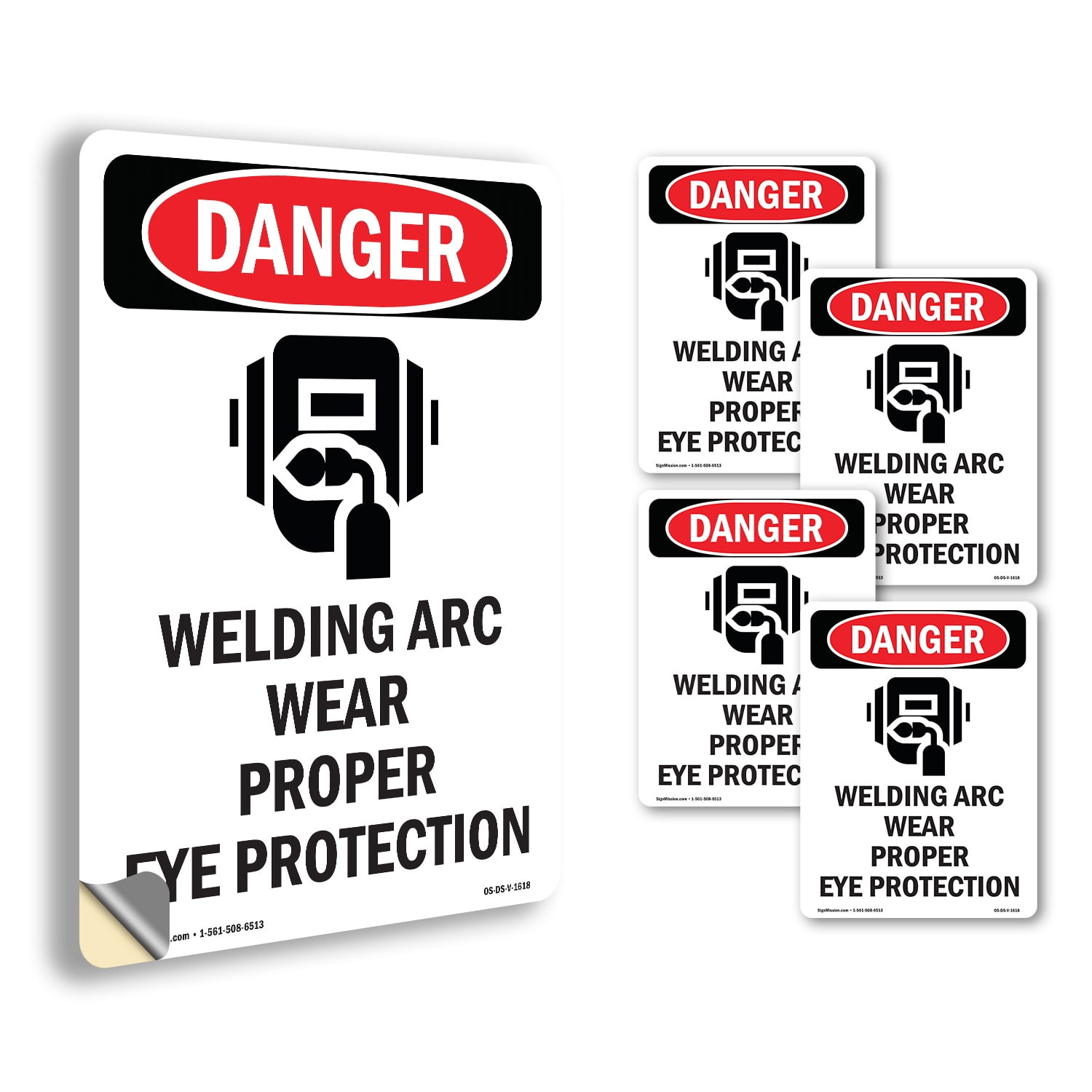 Welding Arc Wear Proper OSHA Danger Vinyl Decal Label 24 Inch x 18 Inch ...