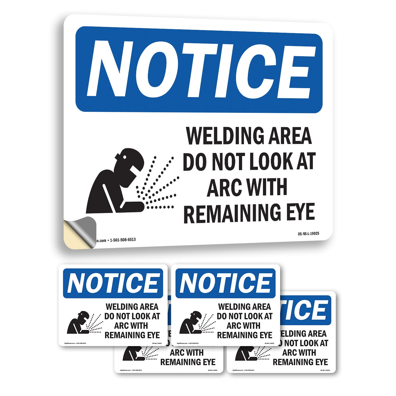 Welding Area Do Not Look At With Symbol OSHA Notice Vinyl Decal Label ...