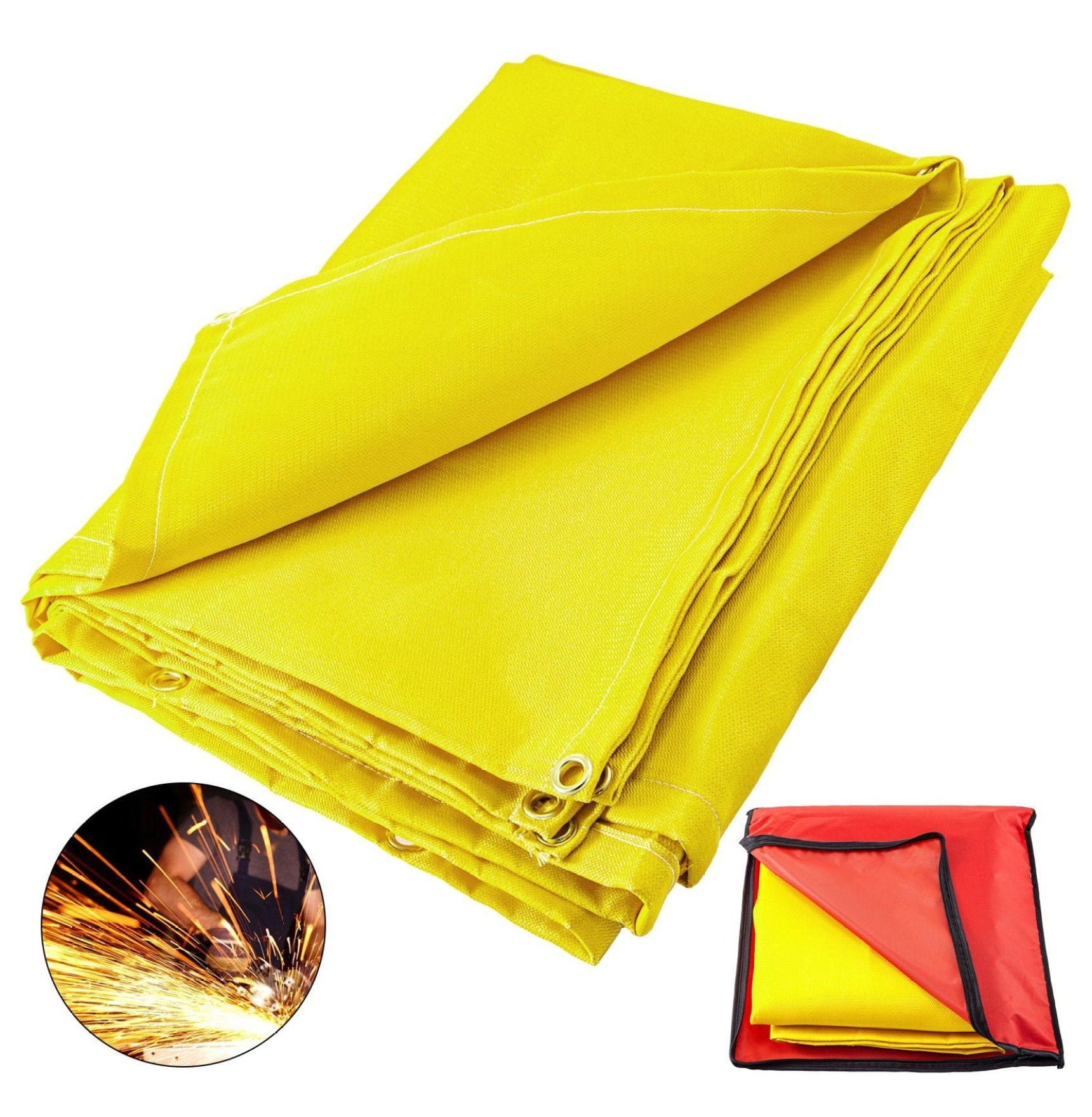 Welding Blanket 6x10 Ft, Fiberglass Fire Blanket, Gold Welding Mat ...