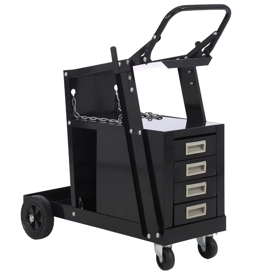 Welding Cart, 220 lbs Welder Cart with 4 Drawers, Welding Carts for TIG ...