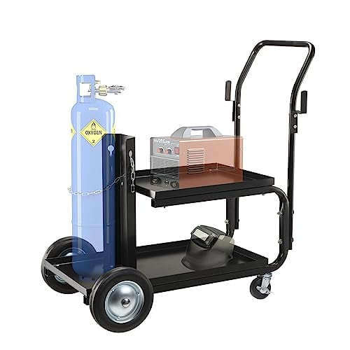 Welding Cart, MIG TIG ARC Welder Cart w/Upgraded Handle,Galvanized ...