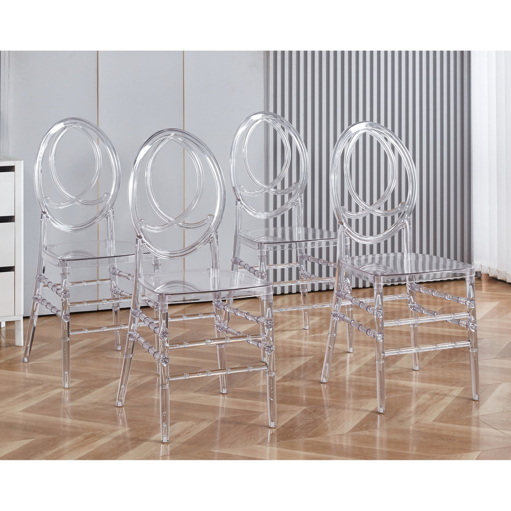 Welding Chairs / Set of 4, Transparent Color, 18.30 in Width / Suitable ...