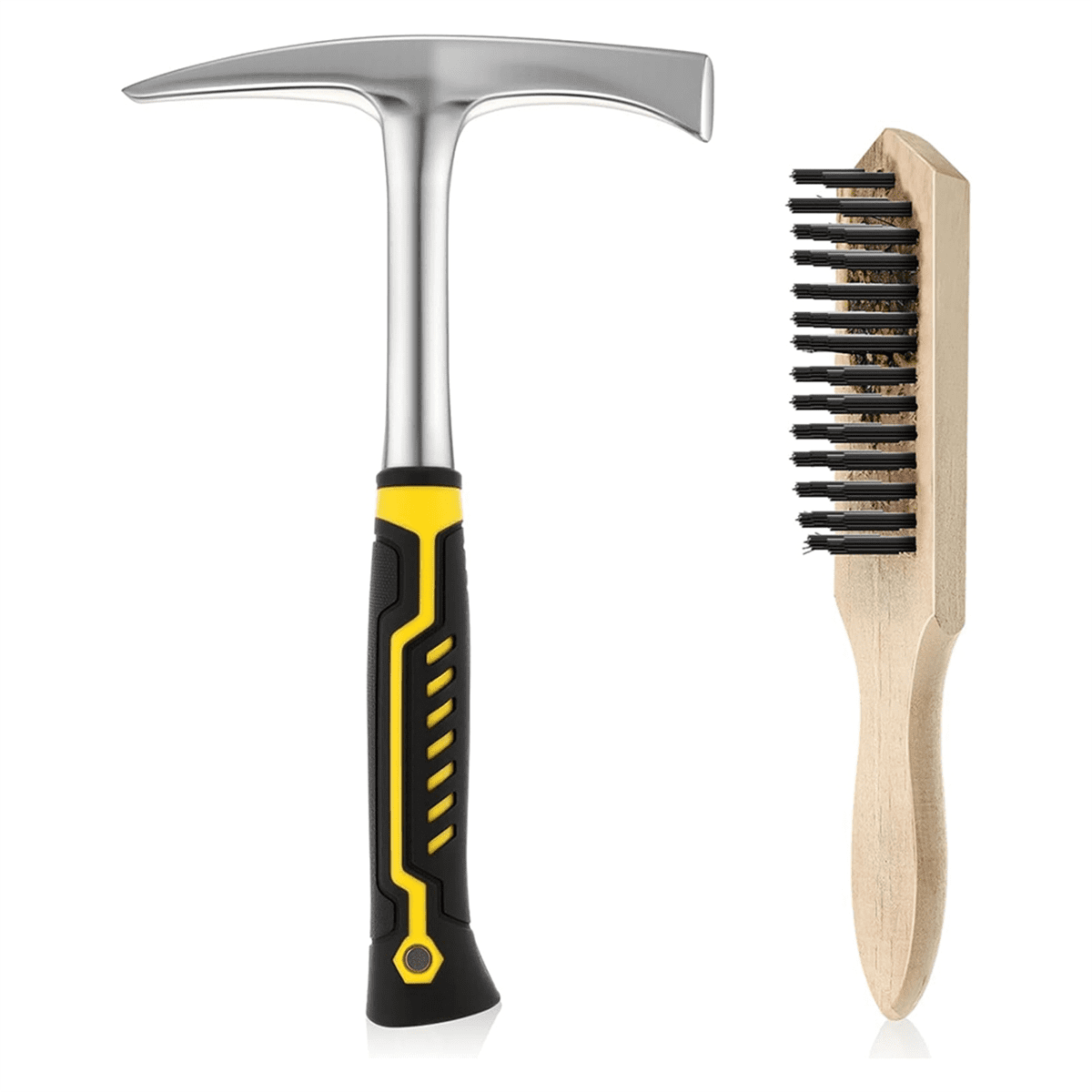 Welding Chipping Hammer and Wire Brush, Heavy Duty Steel Slag Hammer ...