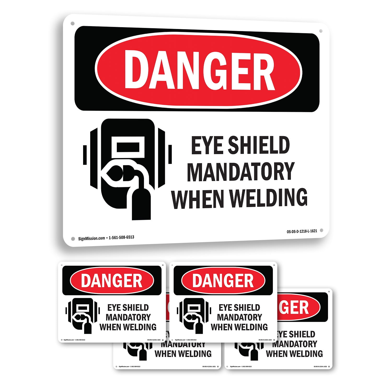 Welding Eye Shield Mandatory When Welding OSHA Danger Aluminum Sign 24 ...