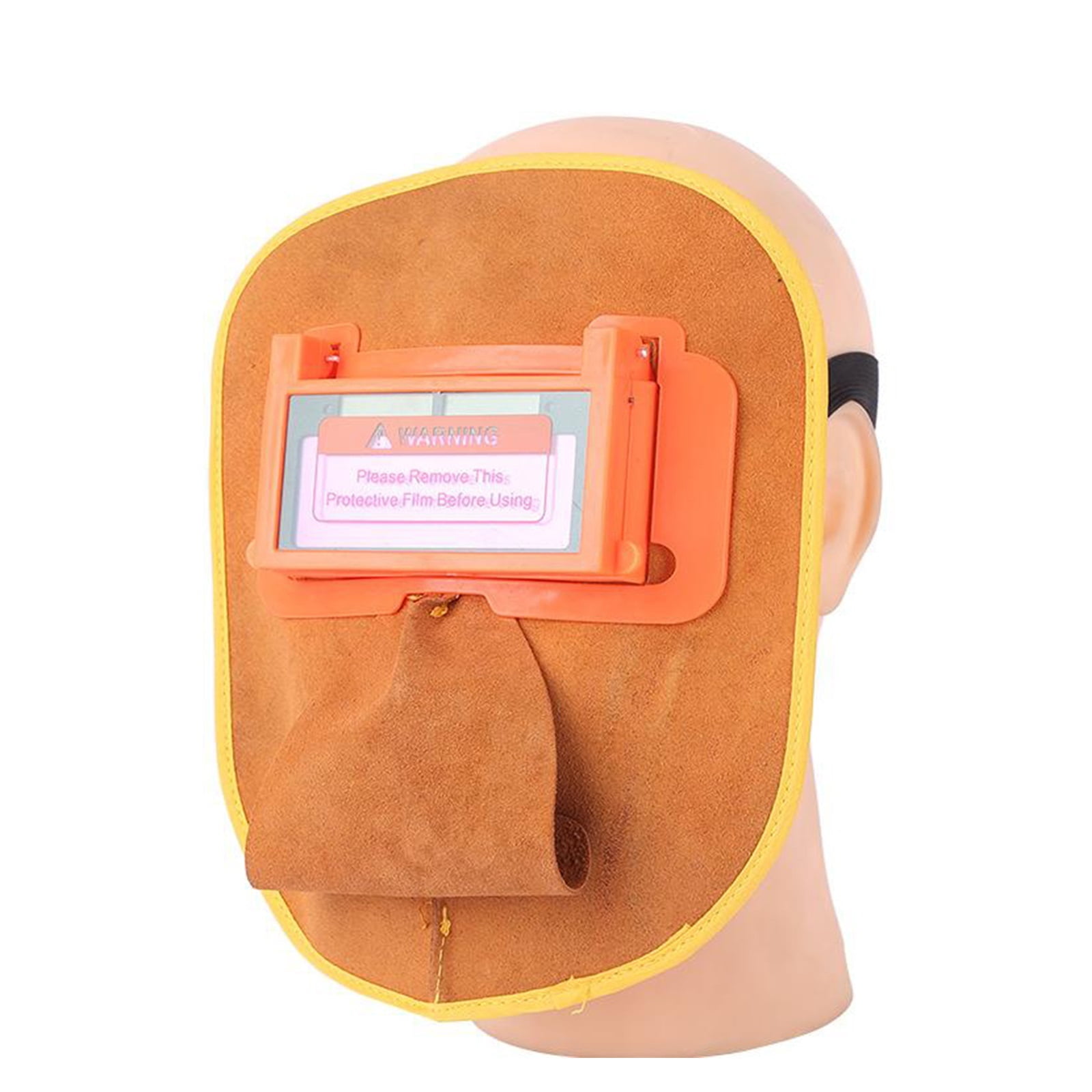 Welding Face Shield Hood Mask Leather Yellow Leather Welding Mask Hood ...