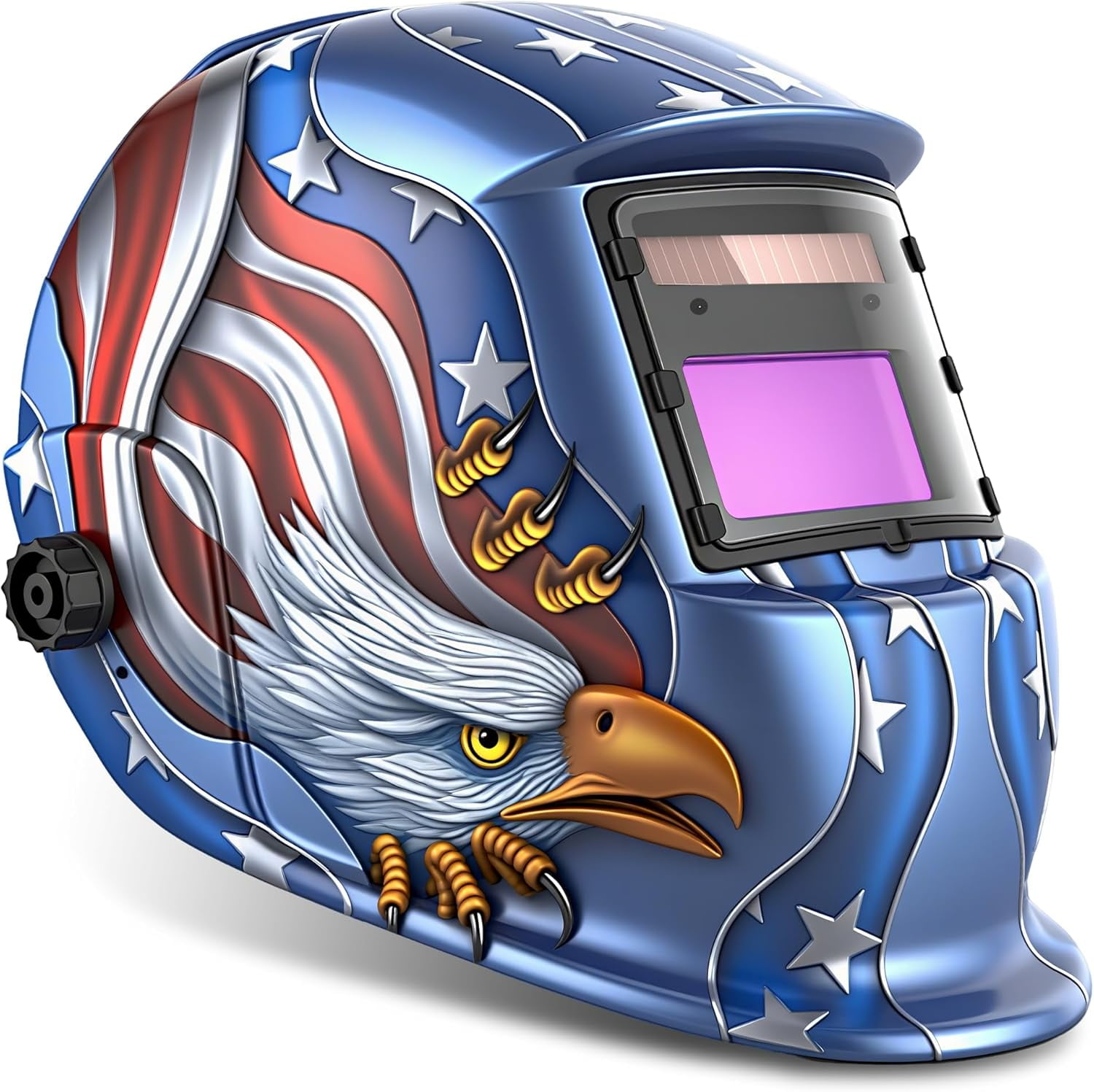 Welding Helmet Auto Darkening Blue Eagle Design Welding Mask 3.86"X2.09 ...