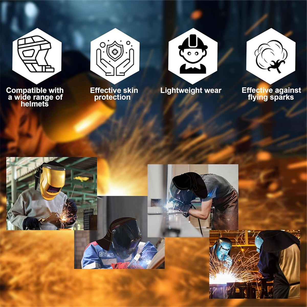 Welding Helmet Cover, Helmet Extended Cover,for Welding Helmets ...