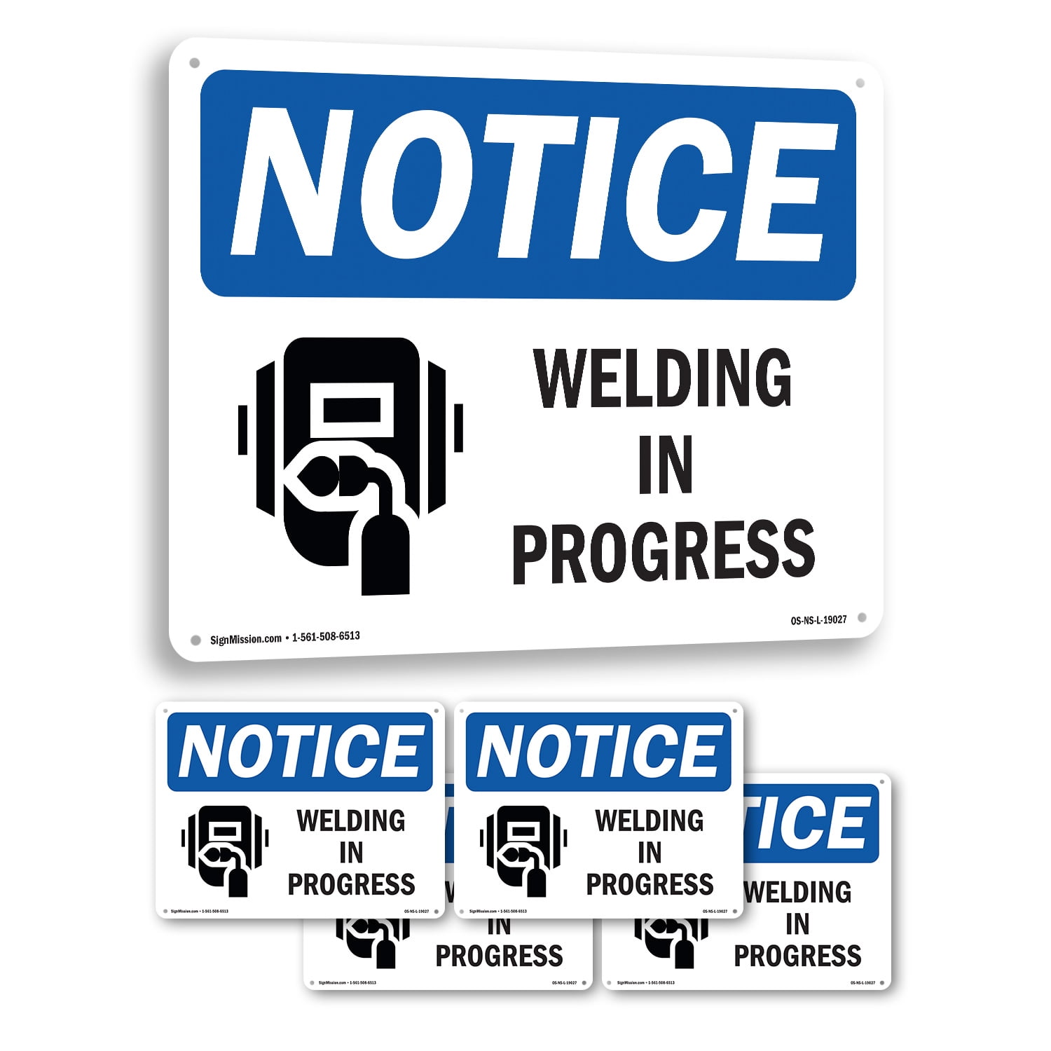 Welding In Progress OSHA Notice Aluminum Sign 10 Inch x 7 Inch - 5 Pack ...