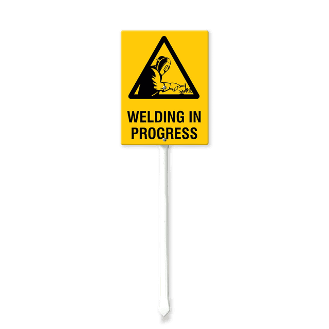 Welding In Progress Welding Yard Sign With Stakes 7 x 8.8 inch，Aluminum ...
