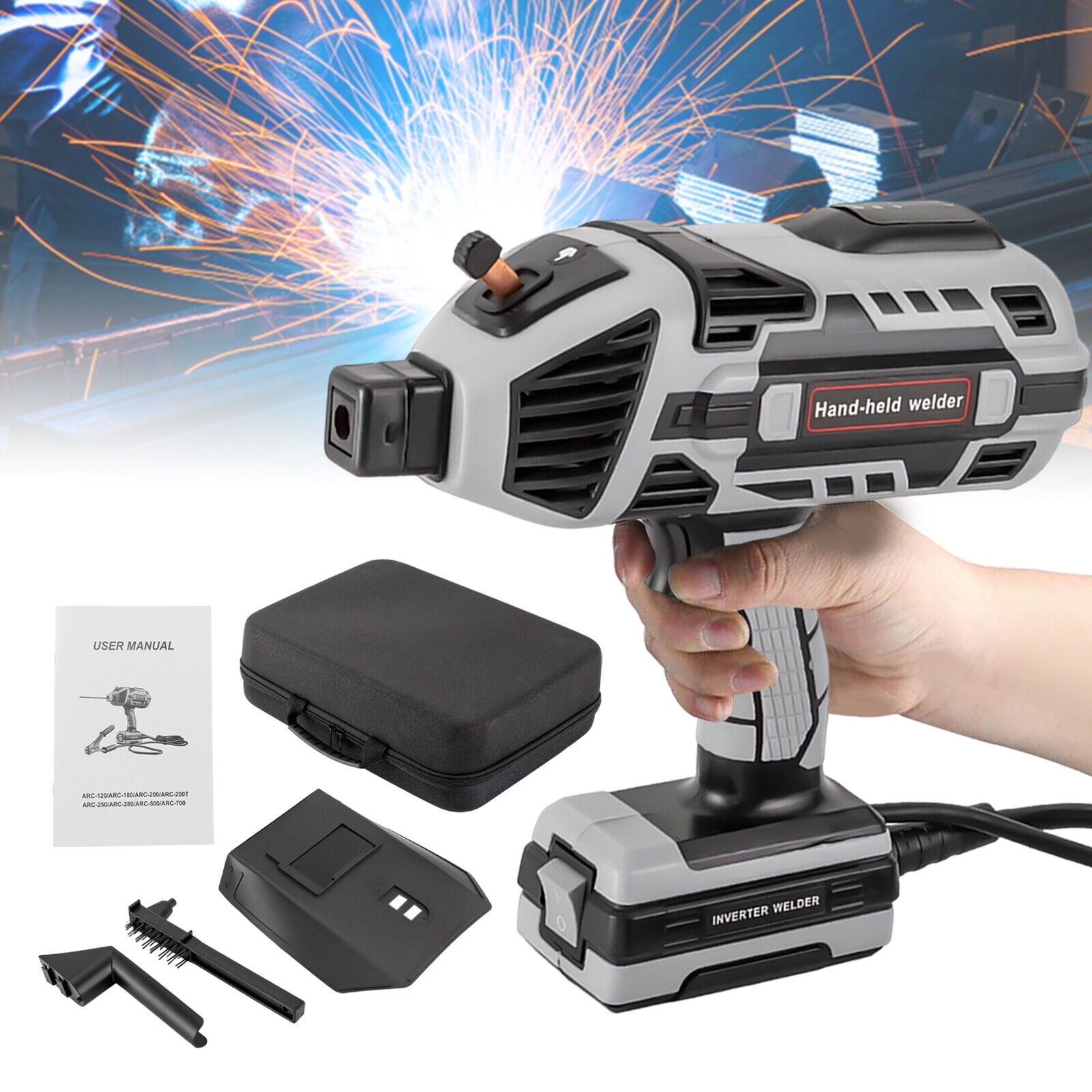 Welding Machine Handheld 110V Portable ARC Welder Gun 4600W+Steel Brush ...