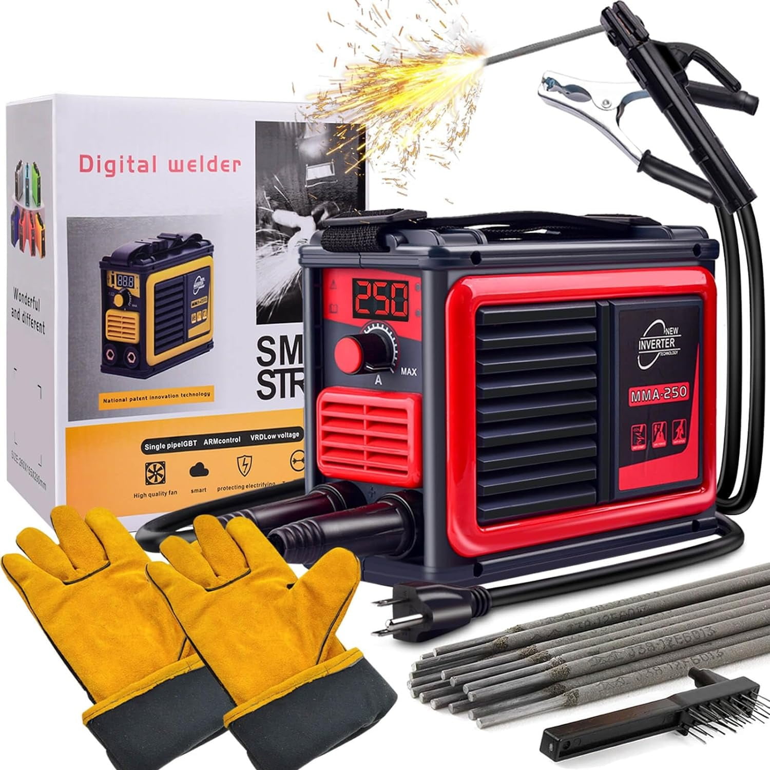 Welding Machine, Upgraded MMA-250A 110V Welder Machine,Portable Stick ...