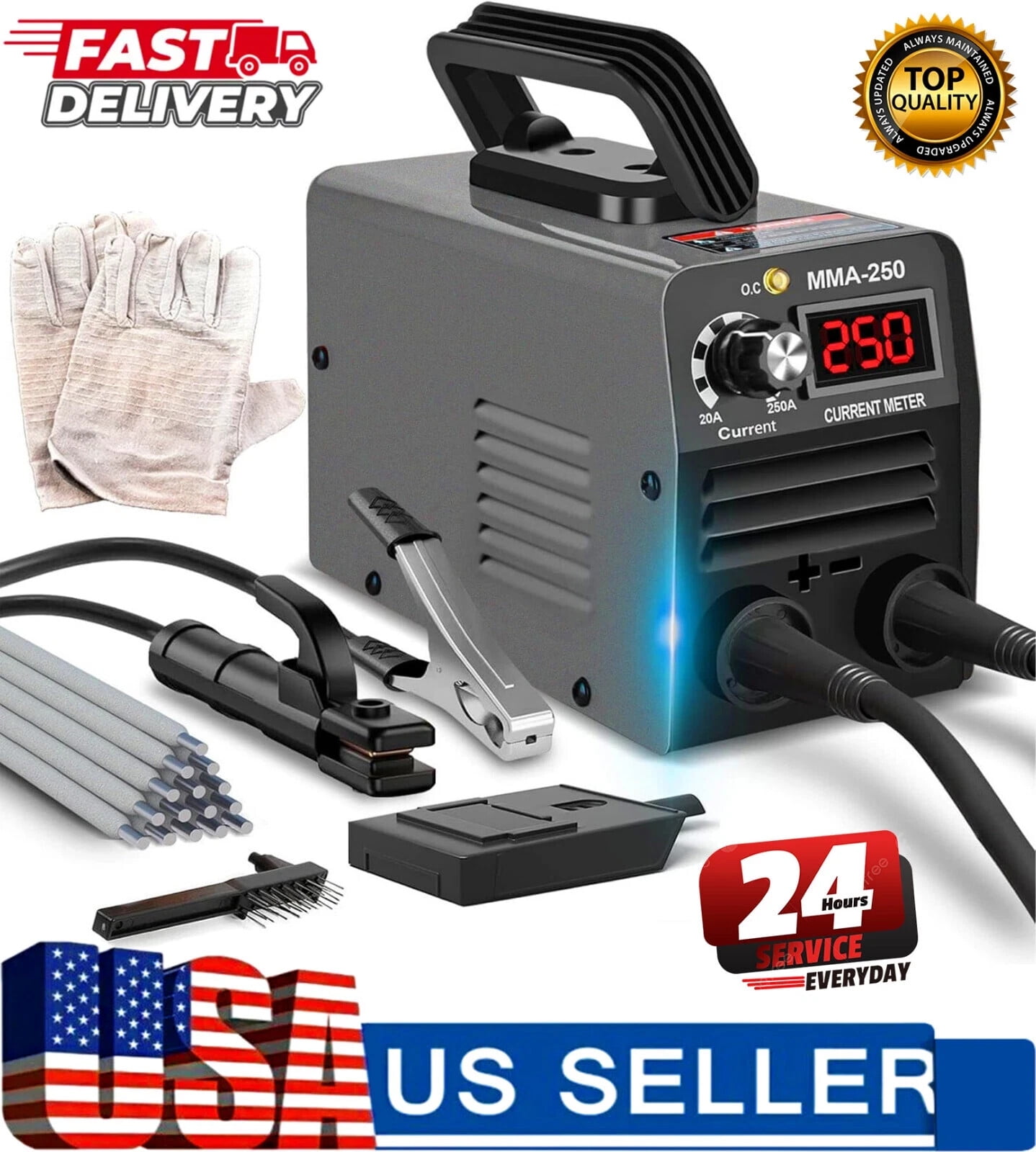 Welding Machine Upgraded MMA 250AMP 110V Welder Machine Portable Stick ...