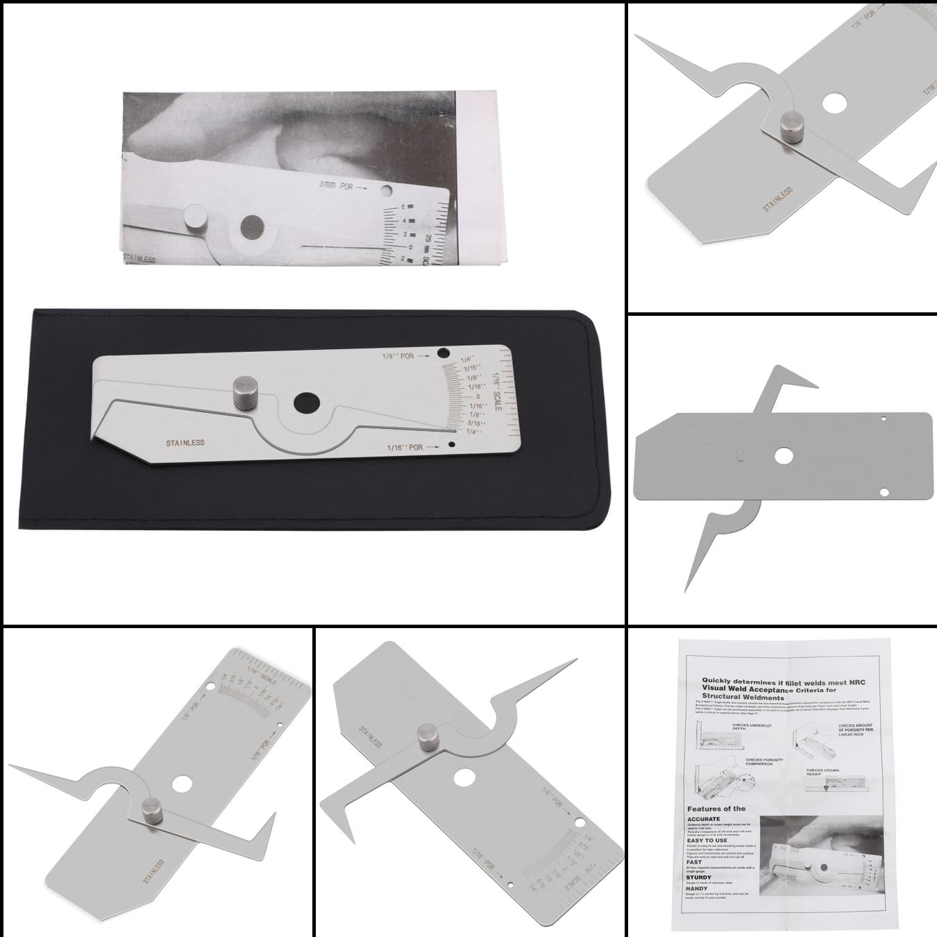 Welding Measuring Tool, Depth Gage Welding Ruler, Stainless Steel ...