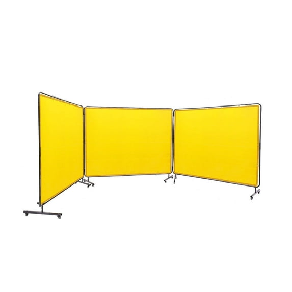 Welding Screen with Frame 6x8 ft, 3 Panel Welding Curtain, Flame ...