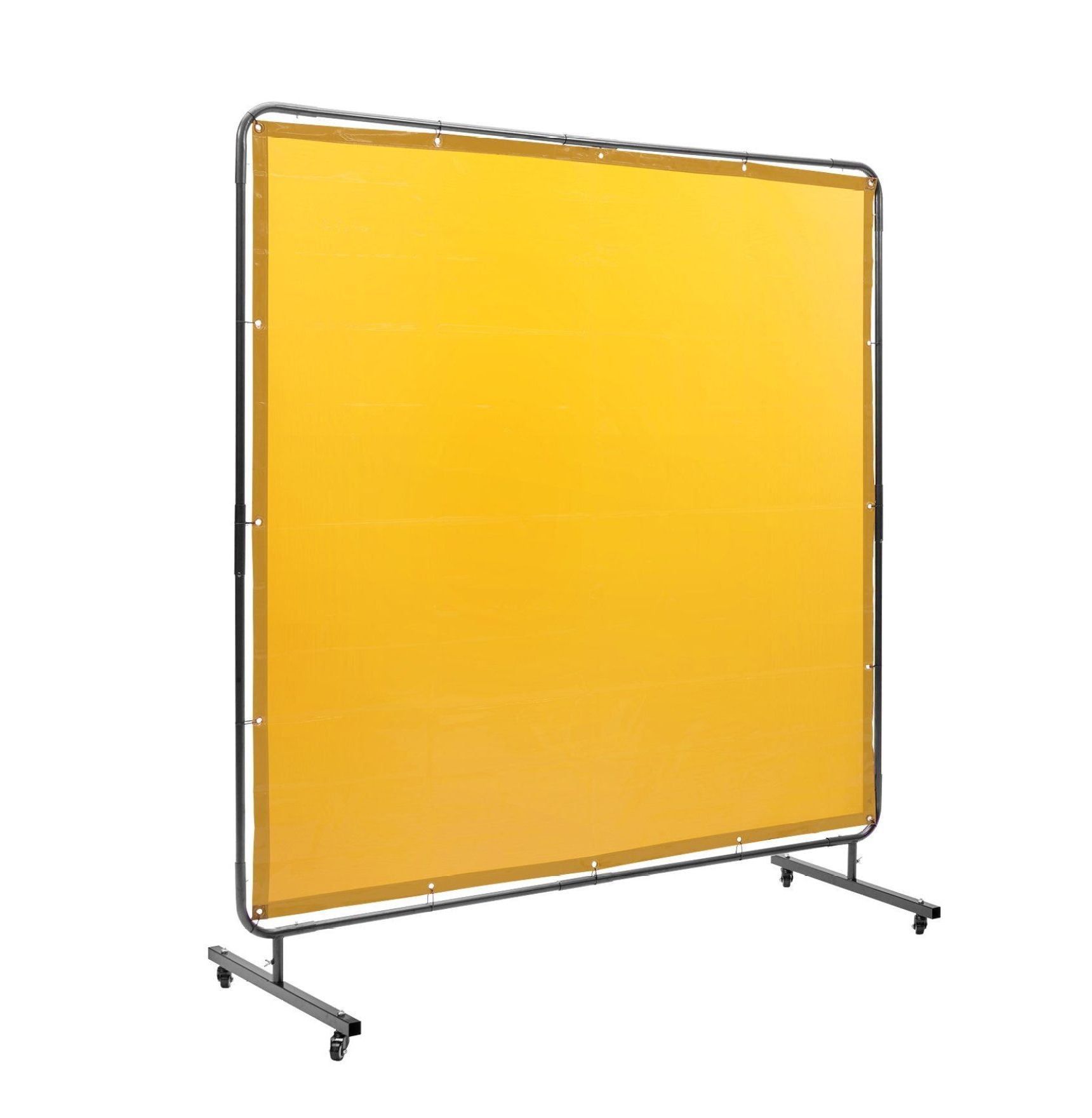 Welding Screen with Frame 6x6 ft, Flame Resistant Welding Curtain, 4 Swivel Wheels, Moveable ...