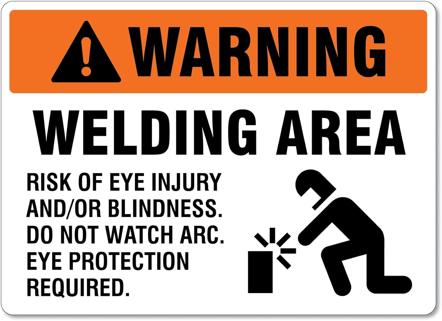 Welding Sign – Warning Welding Area Welding Signs Metal Tin Sign 8x12 ...