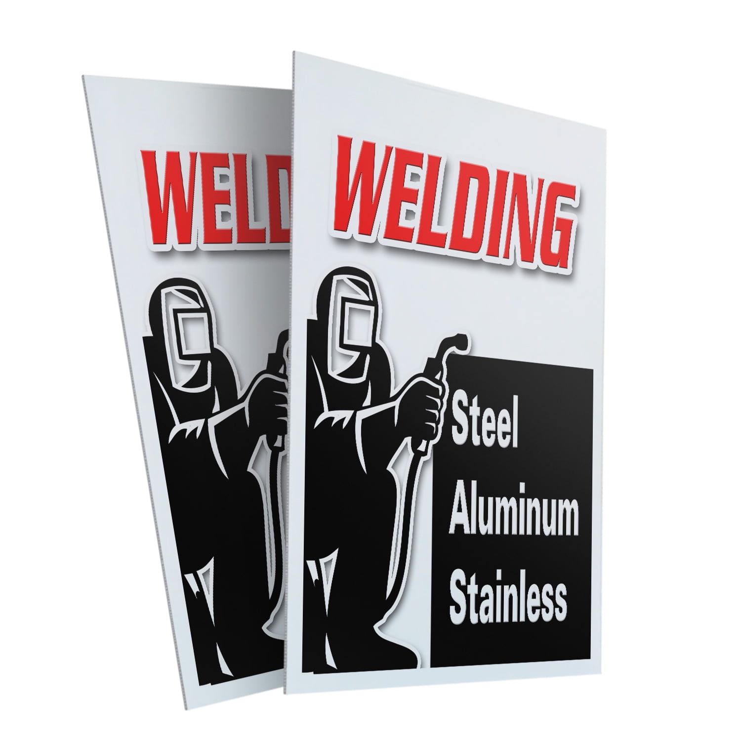 Welding Steel Aluminum Stainless (2-PACK) 24" x 36" Plastic Signs ...