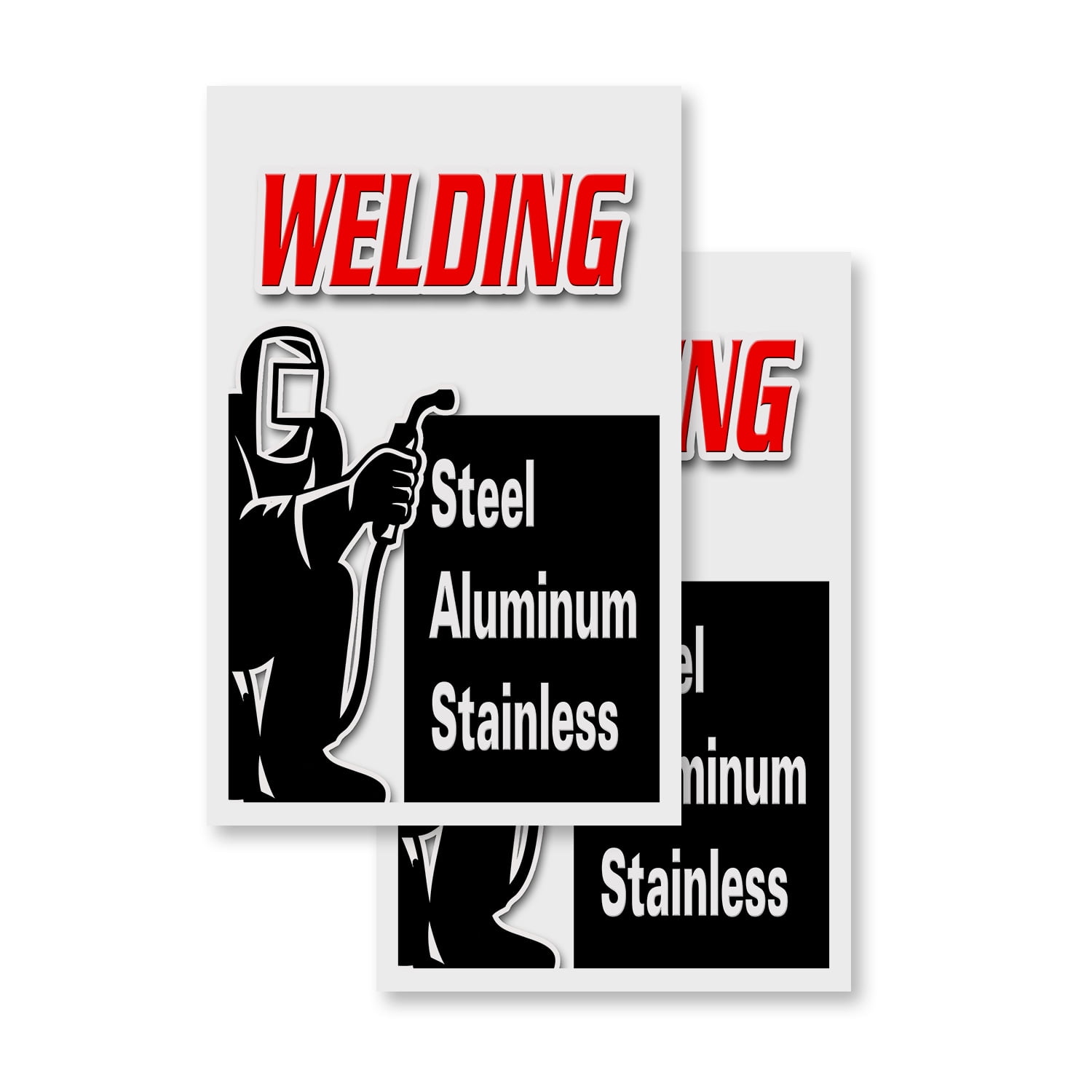 Welding Steel Aluminum Stainless (2-PACK) 24" x 36" Vinyl Decals | Sign ...