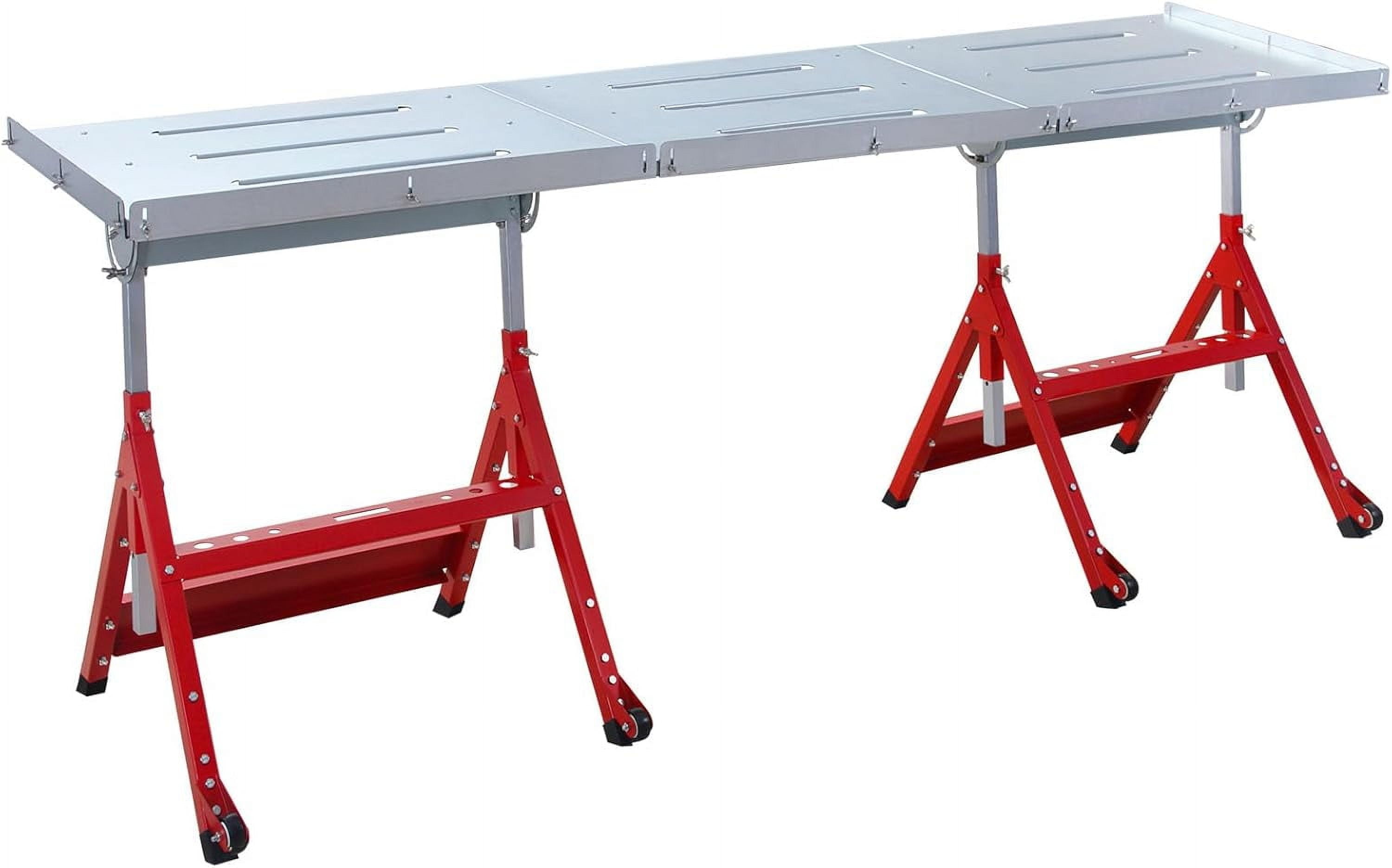 Welding Table, 90'' x 20'' Steel Welding Workbench Table Adjustable ...