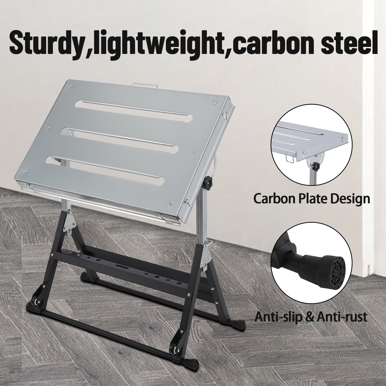 Welding Table, Portable Welding Workbench with Folding Legs and Wheels ...