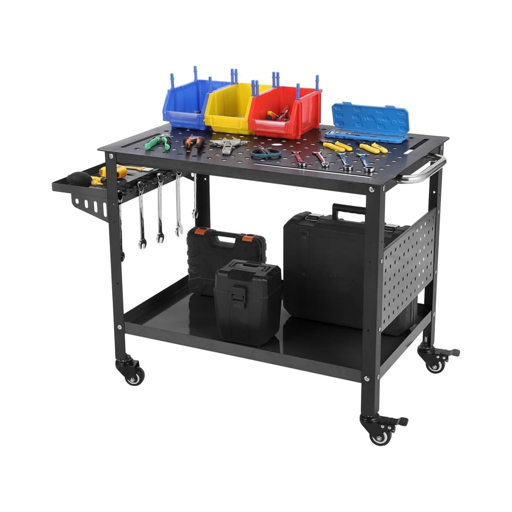 Welding Table,Workbench Table with Side Tray Handles,600Lb Load ...