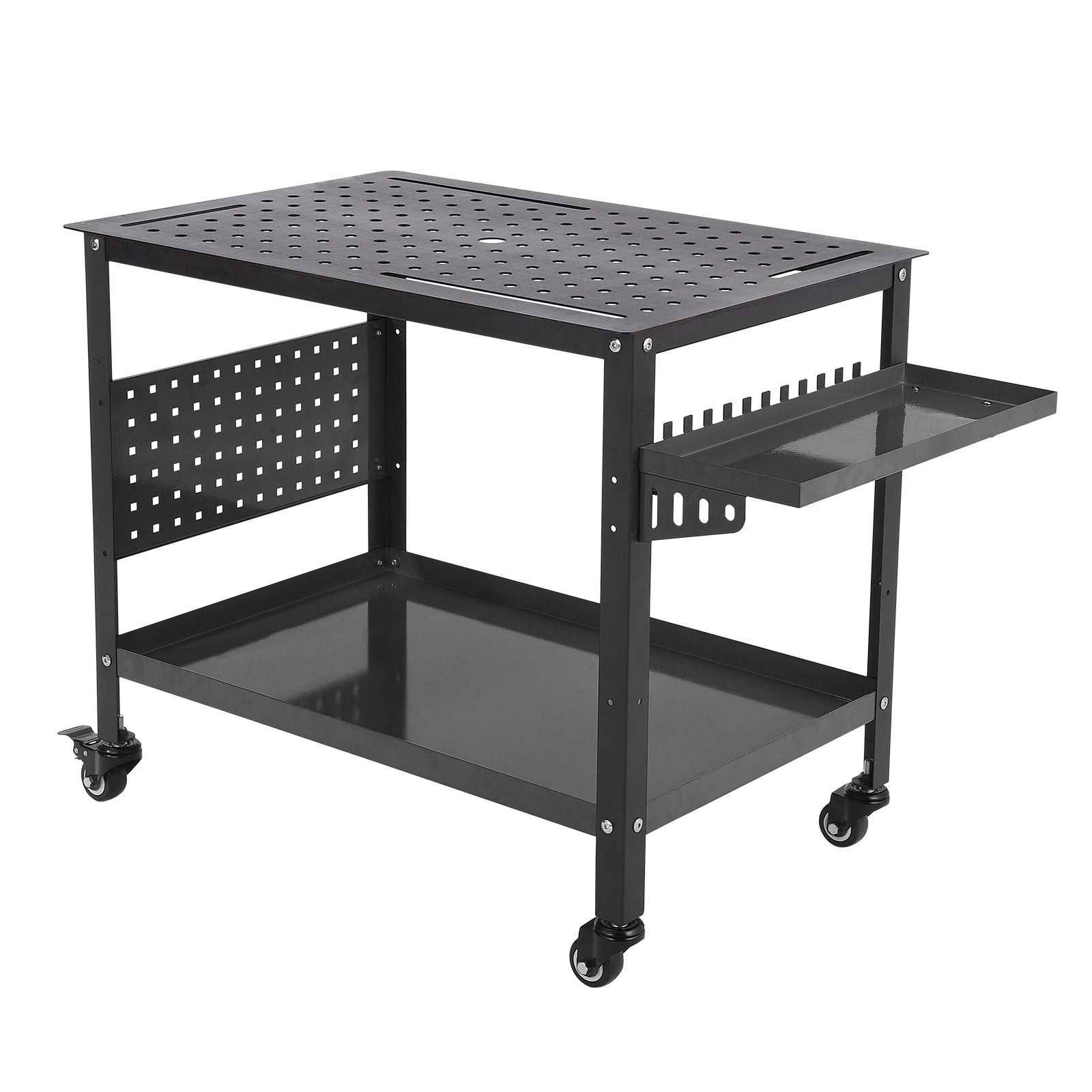 Welding Table,Workbench Table with Side Tray Handles,600Lb Load ...